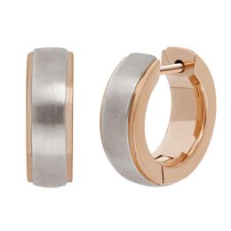Paar Creolen TITANIA "Ohrringe", grau (ros&eacute;goldfarben), Ohrringe, Damen, Titan