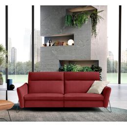 2-Sitzer Egoitaliano "Gaia, modern, elegant und super komfortabel mit hoher R&uuml;ckenlehne", rot (marsala), B:220cm H:96cm T:93cm, Luxus-Micofaser Lederoptik (100% Polyester) ist ein neues technisches Gewebe mit einem visuellen und taktilen Aspekt, der dem Nubuk sehr nahe kommt, mit innovativen Eigenschaften. Seine au&szlig;erordentliche Weichheit kommt von einem exklusiven Produktionsprozess, der Unreinhe