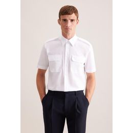 Pilotenhemd Seidensticker "Pilotenhemd", Herren, Gr. 3XL (47), normale &Auml;rmell&auml;ngen, wei&szlig;, 100% Baumwolle, unifarben, regular fit, Hemden, Regular 1/2 Kentkragen Uni