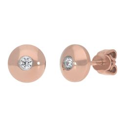 Paar Ohrstecker TITANIA "Titanohrstecker", rosa (ros&eacute;goldfarben), Ohrringe, Damen, Titan, mit Zirkonia