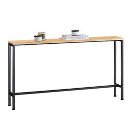 sobuy Konsolentisch, Schwarz, Natur, Holzwerkstoff, Metall, 120x65x20 cm, Wohnzimmer, Wohnzimmertische, Konsolentische