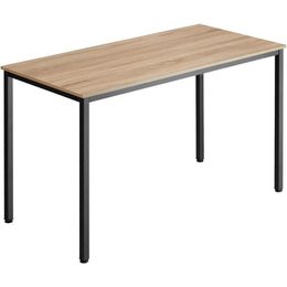 TecTake Schreibtisch, Natur, Holzwerkstoff, Rechteckig, 60x75.5x120 cm, Arbeitszimmer, Schreibtische, B&uuml;rotische