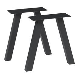 [en.casa] Tischgestell-Set, Schwarz, Metall, 40x42x12 cm, Esszimmer, Tische, Esstische, Tischsysteme, Tischgestell