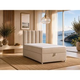 Best For Home Boxbett, Beige, Holz, H&ouml;he ca. 18 cm, Rechteckig, 70x200 cm, Schlafzimmer, Betten, Boxspringbetten