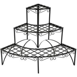 TecTake Blumentreppe, Schwarz, Metall, Rund, 60x60x60 cm, Wohnzimmer, Wohnzimmertische, Blumenst&auml;nder