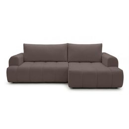 Ecksofa OTTO HOME "LIOORA Schlafsofa mit Bettkasten, Breite 265 cm, Verl&auml;ssliche Qualit&auml;t", braun, B:265cm H:90cm T:149cm, 100% Polyester, Sofas, Ecksofa, L-Form mit Bettfunktion und Bettkasten, Recamiere rechts/links