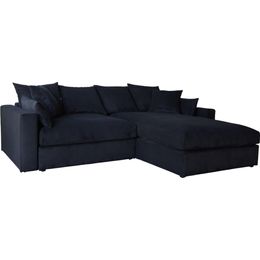 Ecksofa OTTO HOME, schwarz, B:268cm T:198cm, 100% Polyester, Sofas, Ecksofa, Mega-Sofa mit Cordstoff bezogen, mit Federkern & 5 Zierkissen
