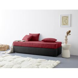 Polsterliege Maintal "Diana", rot (rot, schwarz), B:83cm L:203cm, Komplettbetten