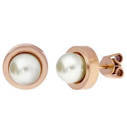 Paar Ohrstecker TITANIA "Titanohrstecker", wei&szlig;, Ohrringe, Damen, Titan, mit Perlen