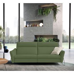 2-Sitzer Egoitaliano "Gaia, modern, elegant und super komfortabel mit hoher R&uuml;ckenlehne", gr&uuml;n (sprite), B:220cm H:96cm T:93cm, Leder CAREZZA (echtes Rindsleder) ist ein Naturleder, dass die urspr&uuml;nglichen Eigenschaften der Haut nicht ver&auml;ndert. Das Vorhandensein von verheilten Narben, K&ouml;rnungsunterschiede, Falten, Adern, Unterschiede in den Farbt&ouml;nen und andere Spuren, die die Natur auf diesen Fe