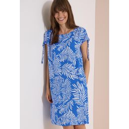 Sommerkleid Cecil, Damen, Gr. 3XL (48), US-Gr&ouml;&szlig;en, surf blau, Stoff, 100% Viskose, gemustert, normal kniefrei, U-Boot-Ausschnitt, abgesteppt, Kleider Sommerkleid, aus Viskose