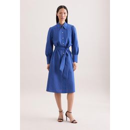 Sommerkleid Seidensticker, Damen, Gr. XL (42), Normalgr&ouml;&szlig;en, blau, 82% Baumwolle, 18% Polyamid, gestreift, regular fit, Kleider Sommerkleid, 1/1 Kragen Gestreift