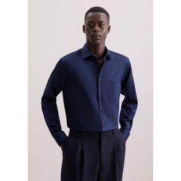Businesshemd Seidensticker "Schwarze Rose", Herren, Gr. XXL (45), normale &Auml;rmell&auml;ngen, dunkelblau, 100% Baumwolle, unifarben, regular fit, 2-Knopf-Manschette, Hemden, Regular 1/1 Kentkragen Uni