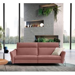 2-Sitzer Egoitaliano "Gaia, modern, elegant und super komfortabel mit hoher R&uuml;ckenlehne", braun (cedar wood), B:220cm H:96cm T:93cm, Sofas, erstklassiger Sitzkomfort, Inkl. 2 Relaxfunktionen, mit Designfu&szlig;