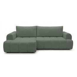 Ecksofa OTTO HOME "LIOORA Schlafsofa mit Bettkasten, Breite 265 cm, Verl&auml;ssliche Qualit&auml;t", gr&uuml;n, B:265cm H:90cm T:149cm, 100% Polyester, Sofas, Ecksofa, L-Form mit Bettfunktion und Bettkasten, Recamiere rechts/links