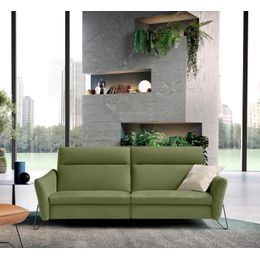 2-Sitzer Egoitaliano "Gaia, modern, elegant und super komfortabel mit hoher R&uuml;ckenlehne", gr&uuml;n (kiwi), B:220cm H:96cm T:93cm, Sofas, erstklassiger Sitzkomfort, Inkl. 2 Relaxfunktionen, mit Designfu&szlig;