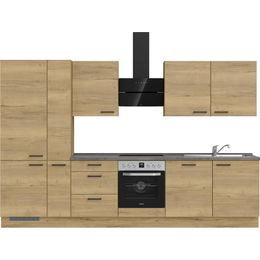 K&uuml;chenzeile Nobilia "Structura II", NEU: individuell anpassbar mit gratis Profi-Beratung", braun (k&uuml;che: braun, korpus: eiche sierra nachbildung, arbeitsplatte: beton schiefergrau nachbildung), B:330,3cm H:216,6cm T:60cm, Komplettk&uuml;chen-Sets, K&uuml;chenzeile, vormontiert, Breite 330 cm, Ausrichtung w&auml;hlbar, wahlw. mit E-Ger&auml;ten