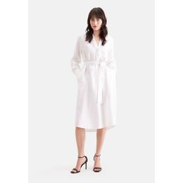 Sommerkleid Seidensticker, Damen, Gr. S (36), Normalgr&ouml;&szlig;en, wei&szlig;, 100% Leinen, unifarben, regular fit, Rundhals, Kleider Sommerkleid, 1/1 Rundhals Uni
