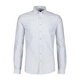 Businesshemd LINDBERGH "Oxford-Hemd (Langarm) Modern Fit", Herren, Gr. L, Normalgr&ouml;&szlig;en, grau stripe, Obermaterial: 100% Baumwolle, Hemden