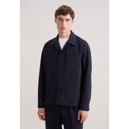 Langarmhemd Seidensticker, Herren, Gr. L (41-42), normale &Auml;rmell&auml;ngen, dunkelblau, 100% Polyester, unifarben, regular fit, 2-Knopf-Manschette, Hemden, 1/1 Uni