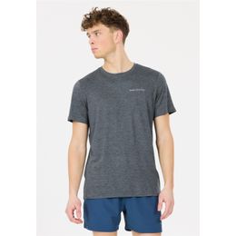 Funktionsshirt Endurance "Abdon", Herren, Gr. L, dunkelgrau, meliert, 95% Polyester, 5% Elasthan, unifarben, normal, Rundhals, Shirts Funktionsshirt, mit smartem 4-Wege-Stretch