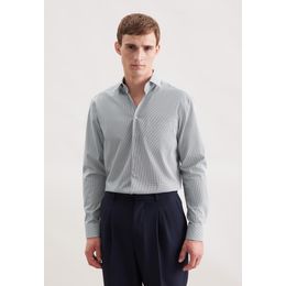Businesshemd Seidensticker "Schwarze Rose", Herren, Gr. M (39), normale &Auml;rmell&auml;ngen, dunkelblau, 100% Baumwolle, bedruckt, regular fit, 2-Knopf-Manschette, Hemden, Regular 1/1 Kentkragen Druck