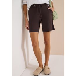 Shorts Cecil, Damen, Gr. L (42), braun cacao, Stoff, 95% Viskose, 5% Elasthan, unifarben, normal kurz, Hosen Shorts, High Waist