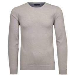 Rundhalspullover Ragman, Herren, Gr. 48, grau (hellgrau), Strick, 95% Baumwolle 5% Kaschmir, Rundhals, Pullover Rundhalspullover