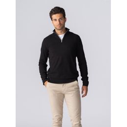 Rundhalspullover TEESHOPPEN "TEESHOPPEN Pullover Pullover Half", Herren, Gr. L, schwarz, Obermaterial: 80% Baumwolle, 20% Nylon, Pullover Rundhalspullover