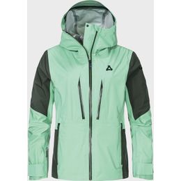 Sch&ouml;ffel Outdoorjacke SCH&Ouml;FFEL "Ski Shell Jk Style Lufeld WMS", Damen, Gr. 38, gr&uuml;n (6305, gr&uuml;n), Oberstoff: Aussenseite: 100% Nylon, Innenseite: 100% Polyester. (Membran: Polyurethan). Futter: 100% Polyester, relaxed fit, hoch geschlossener Ausschnitt, Jacken Outdoorjacke
