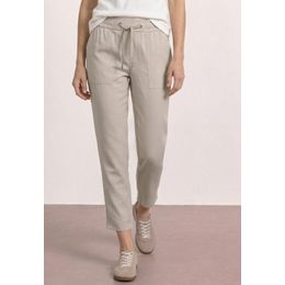 Stoffhose Street One, Damen, Gr. 38, L&auml;nge 28, clay sand, Stoff, 47% Viskose, 45% Polyester, 4% Elasthan, 4% Polyamid, gemustert, loose fit kn&ouml;chelfrei, Hosen Stoffhose, im Loose Fit