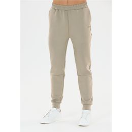 Sweathose Virtus "Taro V2", Herren, Gr. L, US-Gr&ouml;&szlig;en, taupe, 78% Polyester, 17% Viskose, 5% Elasthan, unifarben, lang, Hosen Sweathose, mit praktischen Seitentaschen