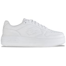 Plateausneaker Lotto, Damen, Gr. 39, wei&szlig;, Synthetik, clean, Schuhe Plateausneaker, - auf leicht erh&ouml;hter Sohle