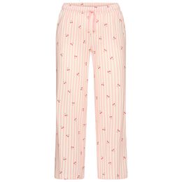 Culotte Vivance Dreams, Damen, Gr. 32/34, N-Gr, rosa gestreift, Single Jersey, Obermaterial: 50% Baumwolle, 50% Viskose, bedruckt, gestreift, Basic 7/8-L&auml;nge, Hosen Culotte, S&uuml;&szlig;er Streifen- und Fr&uuml;chte-Druck
