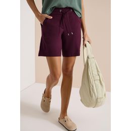 Shorts Cecil, Damen, Gr. XL (44), grape rot, Stoff, 95% Viskose, 5% Elasthan, unifarben, normal kurz, Hosen Shorts, High Waist