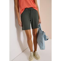 Shorts Cecil, Damen, Gr. L (42), clear khaki, Stoff, 95% Viskose, 5% Elasthan, unifarben, normal kurz, Hosen Shorts, High Waist