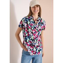 Shirtbluse Cecil, Damen, Gr. L (42), juicy lime, Stoff, 100% Viskose, gemustert, klassisch normal, V-Ausschnitt, normaler Saum, Blusen, mit allover Print