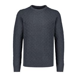 Strickpullover LINDBERGH "Strickpullover Relaxed Fit", Herren, Gr. L, charcoal, Obermaterial: 60% Baumwolle, 40% Polyester, unifarben, Rundhals, Pullover Strickpullover