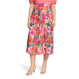 Maxirock Vera Mont "Damen mit Gummizug", Damen, Gr. 40, gelb, pink, Obermaterial: 100% Baumwolle. Futter: 100% Polyester, tailliert lang, R&ouml;cke Maxirock