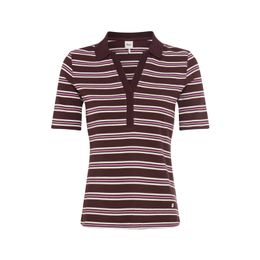 Poloshirt Brax "Style CLEO S", Damen, Gr. 34, braun (dunkellila), 95% Baumwolle, 5% Elasthan, Shirts
