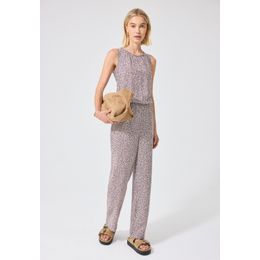 Damen Overallvanilla sand, Gr. 46, STREET ONE STUDIO, gemustert, Stoff, 88% Viskose, 12% Polyamid, Overalls, aus Viskose