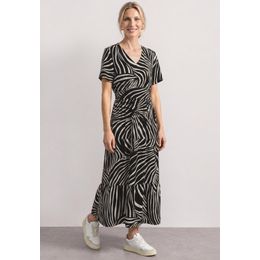 Street One Damen Midikleidschwarz, Gr. 34, gemustert, Stoff, 100% Viskose, Kleider, mit Print