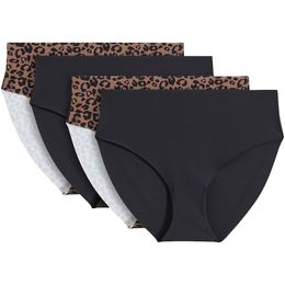 Panty bonprix, Damen, Gr. 40/42 (M), schwarz, matt braun bedruckt, Obermaterial: 85% Polyamid, 15% Elasthan, Unterhosen Panty, Maxislip, mit trendigem Druck, aus elastischem Material