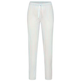 Pyjamahose s.Oliver, Damen, Gr. 32/34, N-Gr, blau, rosa gestreift, Single Jersey, Obermaterial: 50% Baumwolle, 50% Viskose, gestreift, mehrfarbig, k&ouml;rpernah kn&ouml;chellang, Hosen Pyjamahose, Sch&ouml;ner Blumen oder Streifen Druck