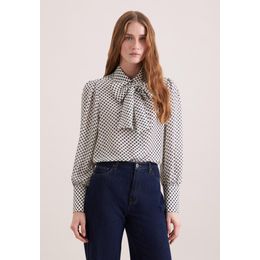 Klassische Bluse Seidensticker, Damen, Gr. XXL (44), wei&szlig; (off, wei&szlig;), 100% Viskose, gemustert, regular fit, ohne Ausschnitt, Blusen Bluse, 1/1 Kragen Druck