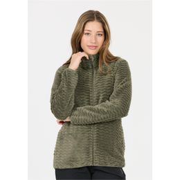 Fleecejacke WHISTLER "Matra", Damen, Gr. 40, gr&uuml;n, olivgr&uuml;n, 100% Polyester, unifarben, kurz, hoch geschlossener Ausschnitt, Jacken Fleecejacke, mit stilvollem Muster und kuscheligem Tragegef&uuml;hl