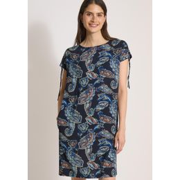 Sommerkleid Cecil, Damen, Gr. L (42), US-Gr&ouml;&szlig;en, universal blau, Stoff, 100% Viskose, Paisley, normal kniefrei, U-Boot-Ausschnitt, abgesteppt, Kleider Sommerkleid, aus Viskose