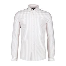 Businesshemd LINDBERGH "Oxford-Hemd (Langarm) Modern Fit", Herren, Gr. L, Normalgr&ouml;&szlig;en, burgundy stripe, Obermaterial: 100% Baumwolle, Hemden