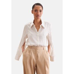 Klassische Bluse Seidensticker, Damen, Gr. XS (34), off, wei&szlig;, 100% Viskose, gestreift, regular fit, ohne Ausschnitt, Blusen Bluse, Tunika Gestreift