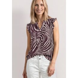 Street One Damen Tr&auml;gertoprustic rouge, Gr. 36, gemustert, Stoff, Vorderseite: 100% Viskose. R&uuml;ckseite: 95% Viskose, 5% Elasthan, Tops, aus softer